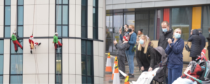 Abseiling Santa pays children at the Royal Hospital for Children ...
