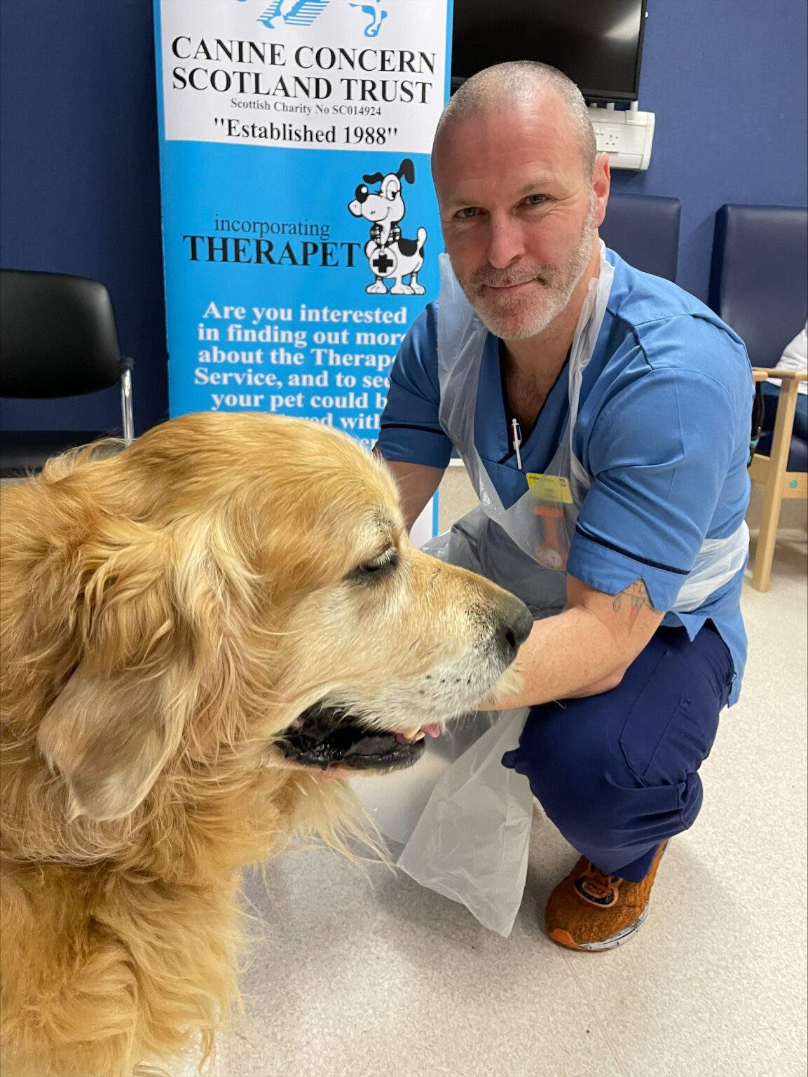 Therapets at Glasgow Royal Infirmary promotes staff wellbeing - NHSGGC